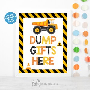 Printable Construction Table Sign Bundle, Gift Table Sign, Dig in Sign ...
