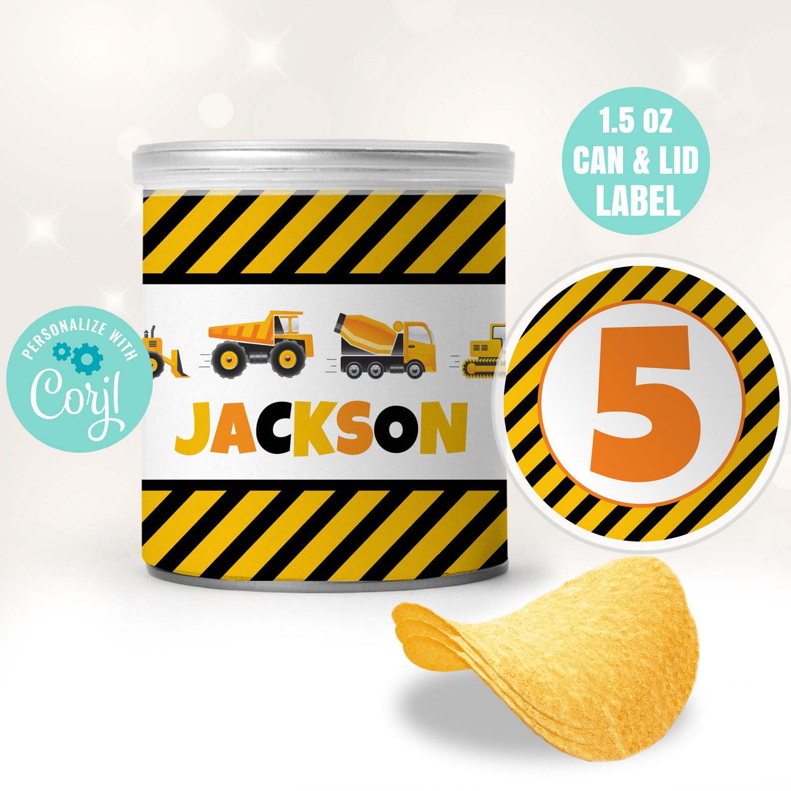 EDITABLE Printable Construction Chips Stack Label Template - Etsy