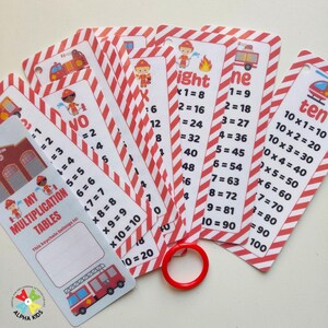 Printable Fire Truck Multiplication Tables, Fire Station Multiplication ...