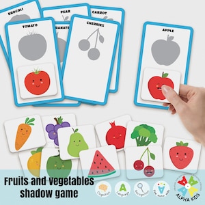 Printable Shadow Activity, Match the Fruits and Vegetables Shadow ...