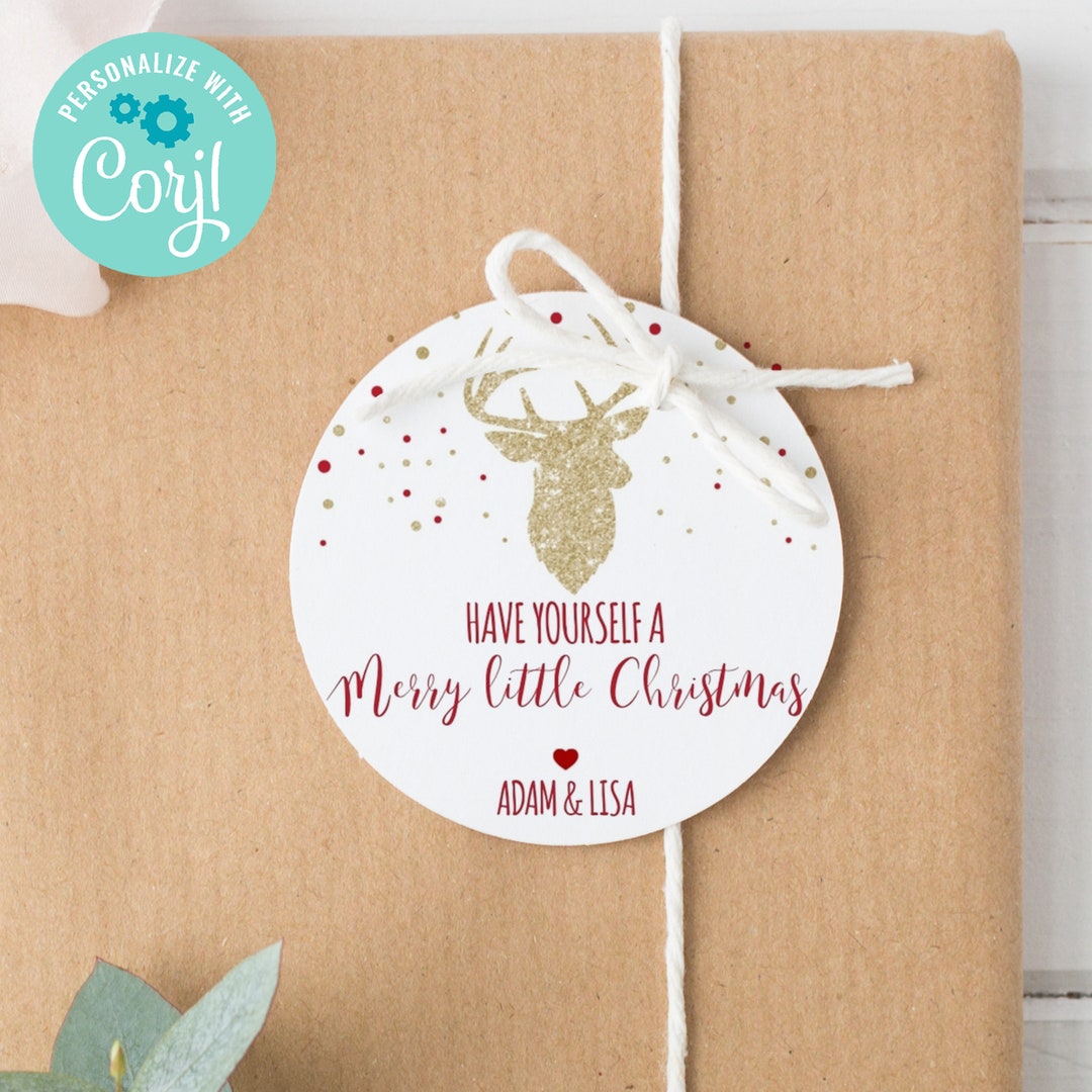 EDITABLE Christmas Printable Round Gift Tags Christmas Gift - Etsy