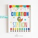 Printable Creation Station Birthday Sign, Paint Station Birthday Table ...