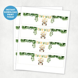 Printable Jungle Water Bottle Label 2nd Birthday Jungle Water - Etsy