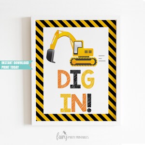 Printable Construction Birthday Table Sign, Food Station Construction ...