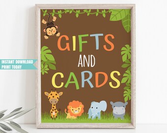 Jungle Gift Table Sign Jungle Safari Table Sign Printable Jungle Girl ...