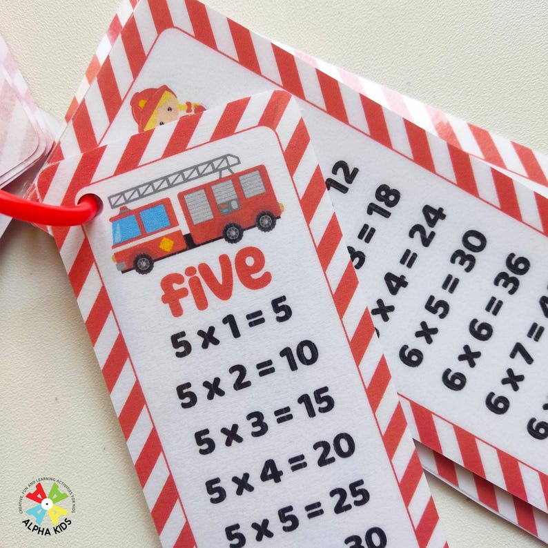 Printable Fire Truck Multiplication Tables, Fire Station Multiplication ...