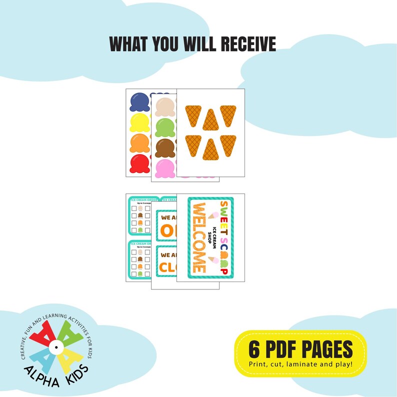 Printable Ice Cream Shop, Pretend Play Ice Ceam Shop, Dramatic Play ...