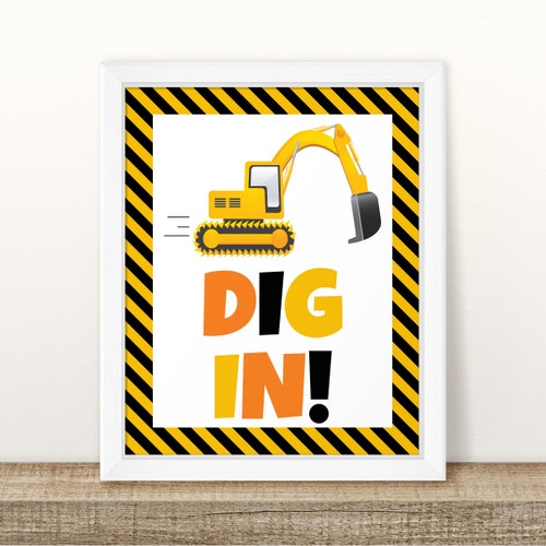 Editable Construction Birthday Table Labels Instant Download - Etsy