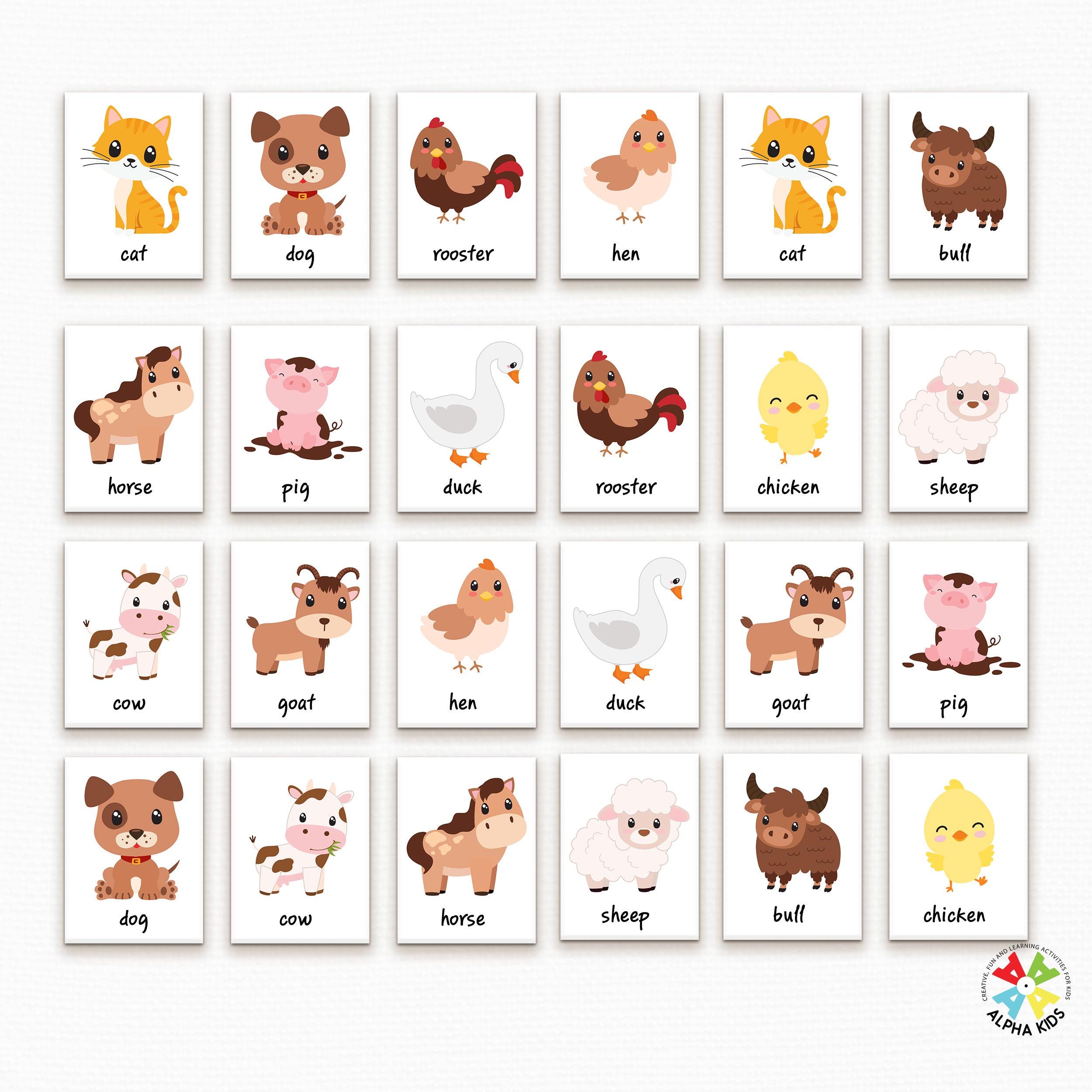 Printable Memory Game Cards, Matching Cards, Animal Memory Game ...