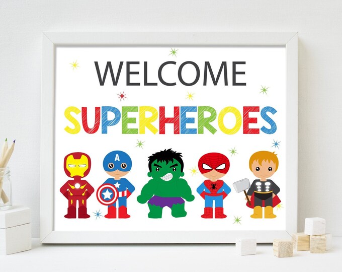 Editable Superhero Banner Welcome Banner - Etsy Canada