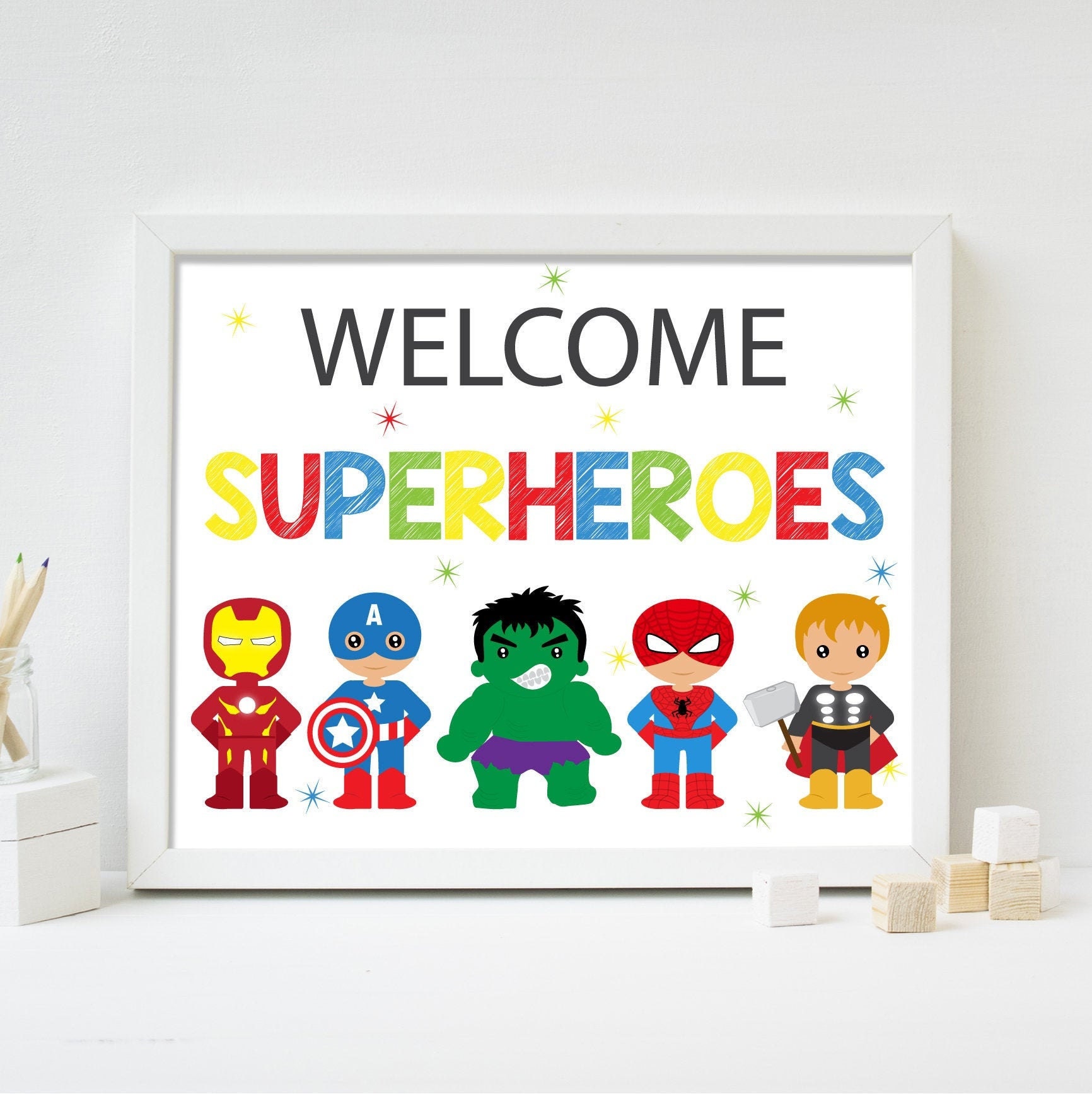 Printable Welcome Superheroes Birthday Sign Superhero - Etsy