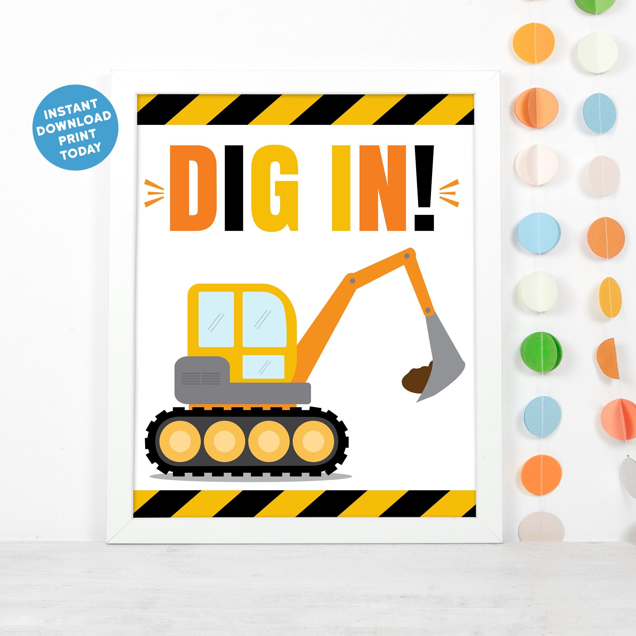 Printable Construction Birthday Table Sign Food Station | Etsy