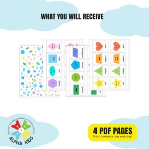 Printable Shapes Memory Game Cards, Shapes Matching Cards, Shapes ...