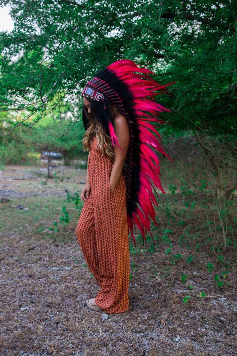 Indian Headdress Replica 135cm Chief Headdress W Real Red | Etsy