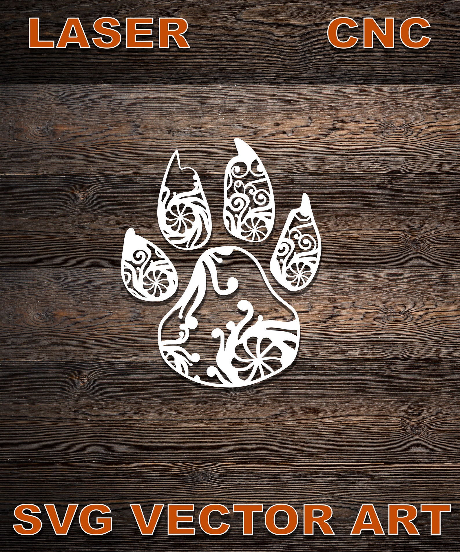 Dog Paw Mandala SVG File - Laser, CNC, Cricut - Etsy