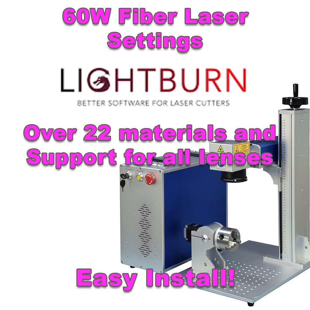 60W Fiber Laser Lightburn Library: Engraving Settings for Metals ...