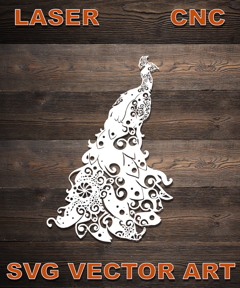 Peacock Mandala SVG File - Laser, CNC, Cricut - Etsy