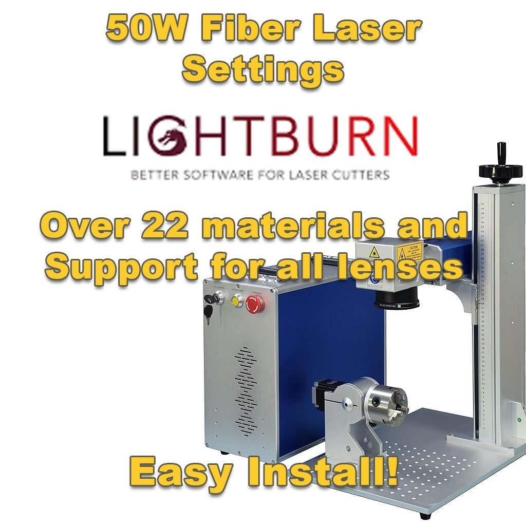 50W Fiber Laser Lightburn Library: Engraving Settings for Metals ...