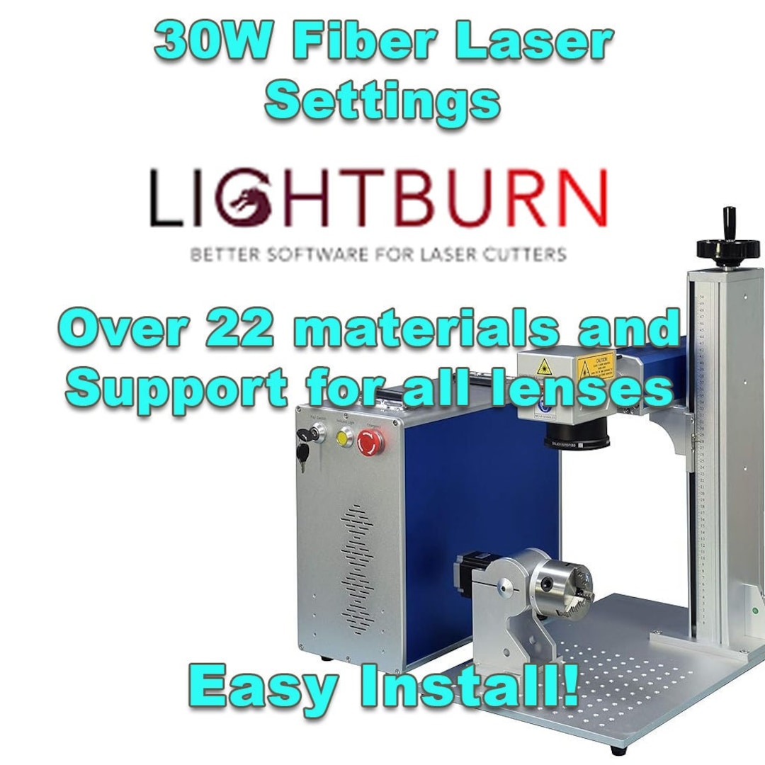 Ultimate 30w Fiber Laser Lightburn Library File: Diverse Materials ...
