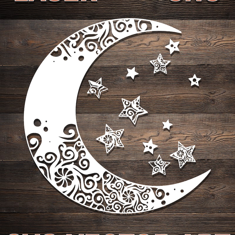 Mandala Moon Svg - Etsy