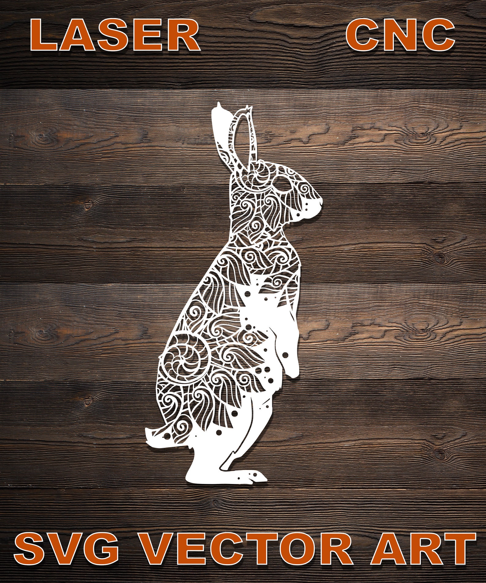 Rabbit Mandala SVG File - Laser, CNC, Cricut, Xtool, Diode, Fiber, Uv ...
