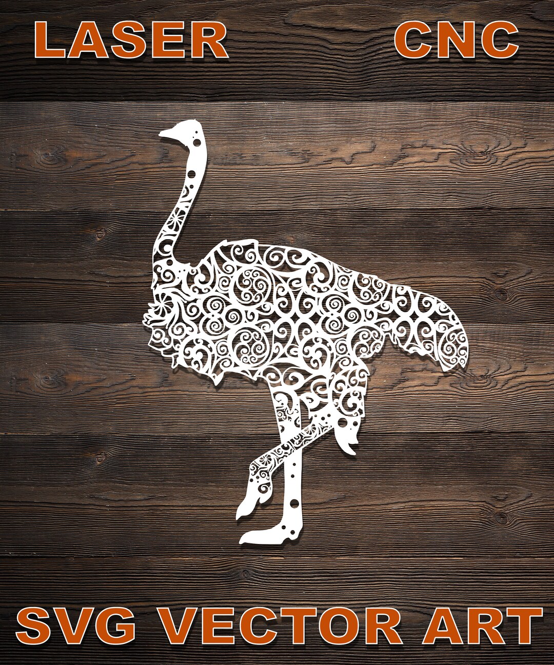 Ostrich Mandala SVG File - Laser, CNC, Cricut - Etsy