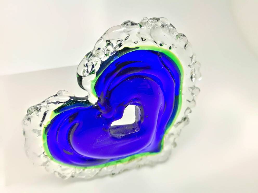 FLACHES HERZ-plat coeur-grand coeur bleu royal - Etsy France