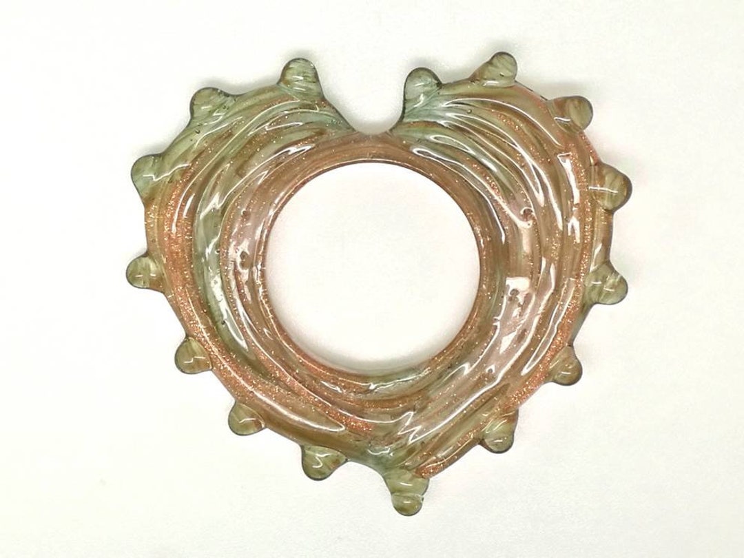 FLAT HEART Twister greengold - Etsy