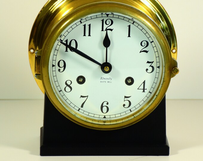 Admiralty Brass German Ships Bell Clock 6" Diameter - Etsy