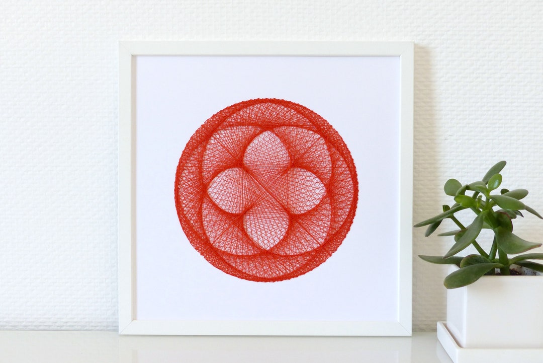 Hand Embroidered Paper Tableau Paprika Crossed Threads Rosette Pattern ...