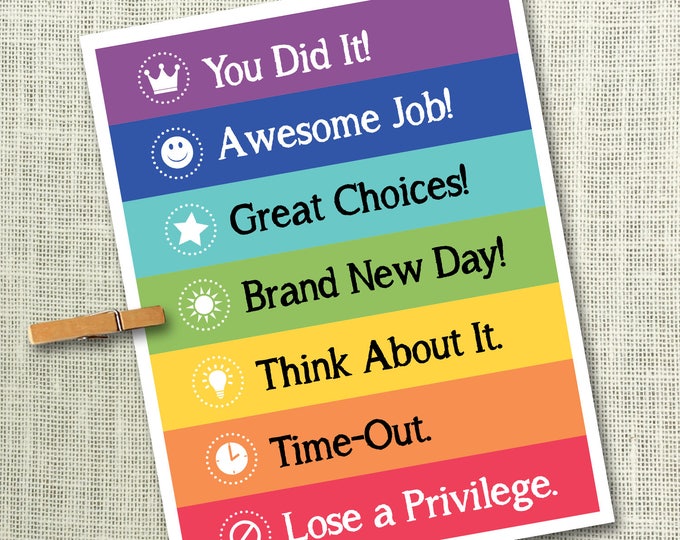 Behavior Chart, DIY Behavior Chart, Printable Behavior Chart, Toddler ...