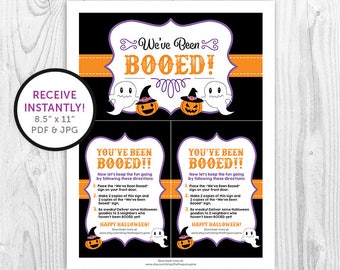 You've Been Booed Printable | We've Been Booed | Halloween Activity ...