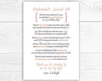 Bridesmaid poem | Etsy
