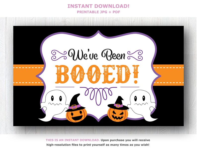 Youve Been Booed Halloween Card: Printable Instant Download (PDF and ...