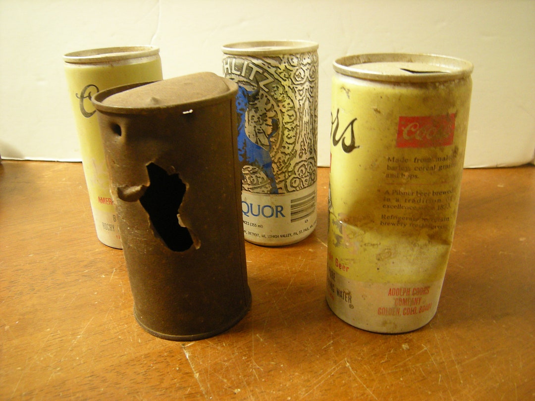 5 Old Cans-3 Beers Can-2 Rusty Cans-holey Cans-art-crafts-assemblage ...