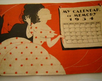 1934 Calendar - Etsy