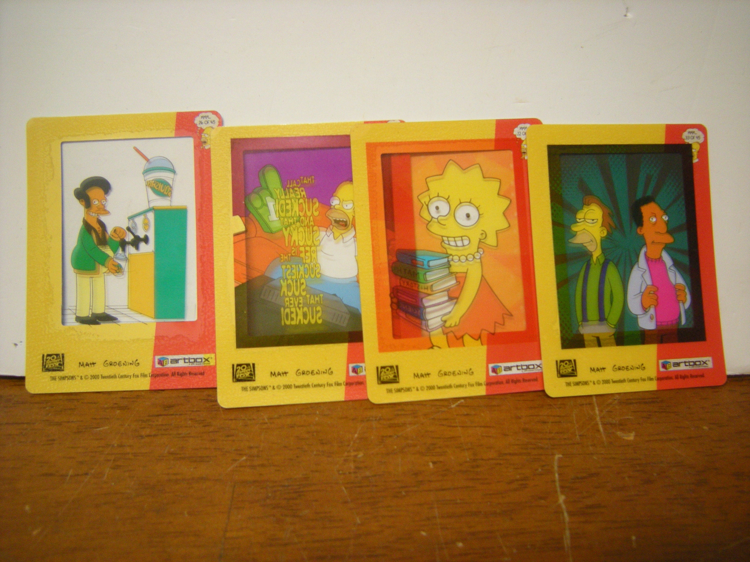 8 vtge Simpsons cards-film cards-collection-TV show-kitsch-Artbox-play ...