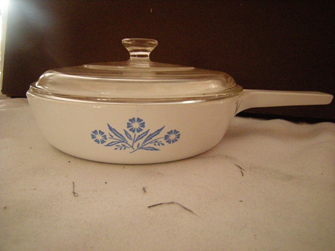 Vtge Corning Ware-cornflower Pattern-corning Ware Skillet-kitchen and ...