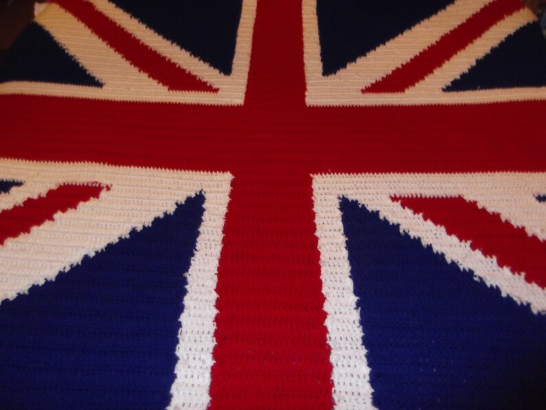 Crochet Union Jack Blanket Pattern - Etsy