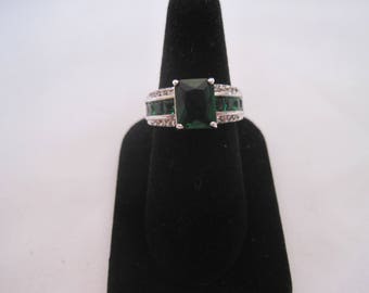 Faux emerald ring | Etsy
