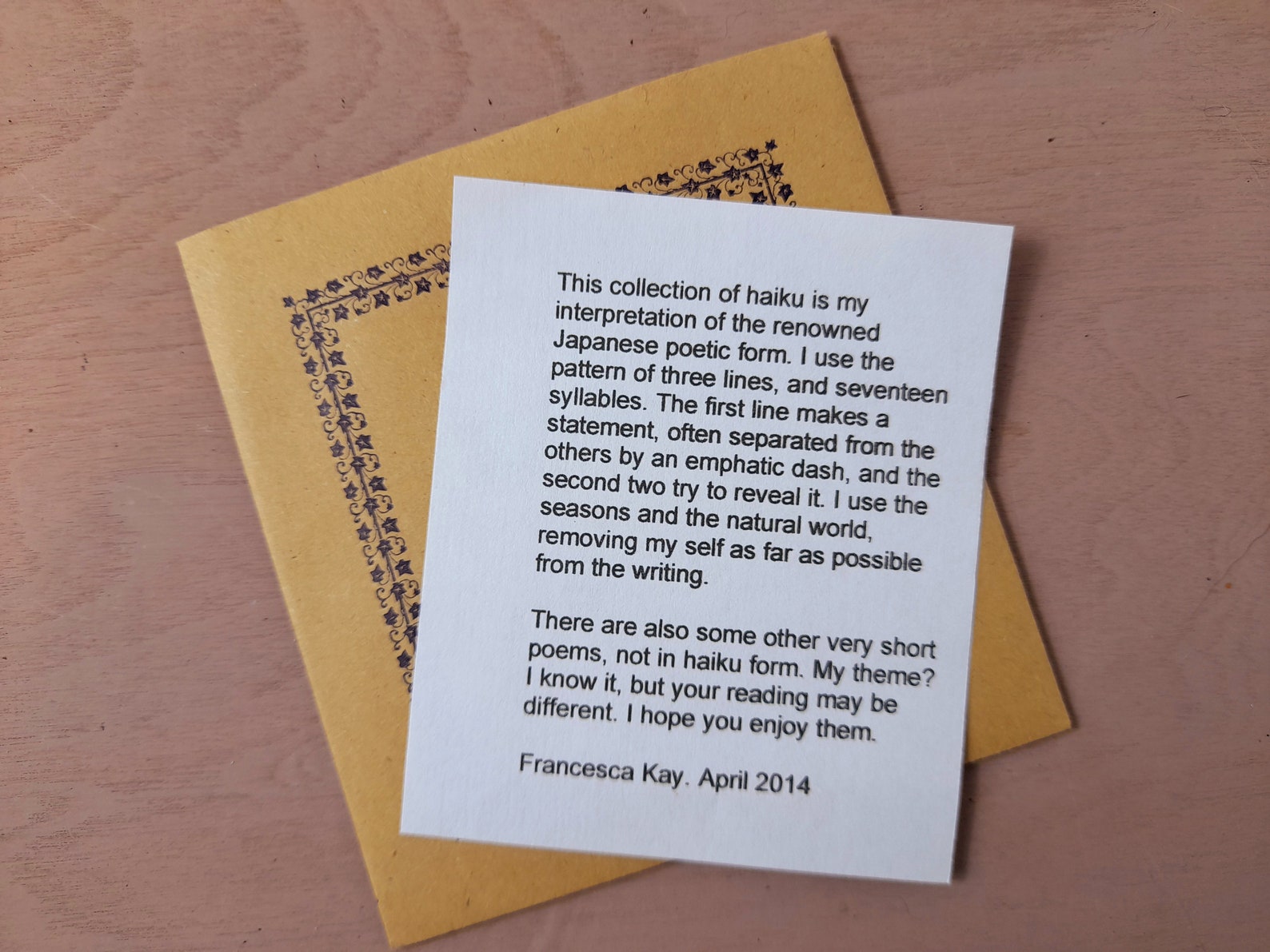 Haiku Poems, Handmade Poetry Packet, Small Poetry Gift. - Etsy