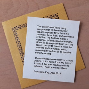 Haiku Poems, Handmade Poetry Packet, Small Poetry Gift. - Etsy