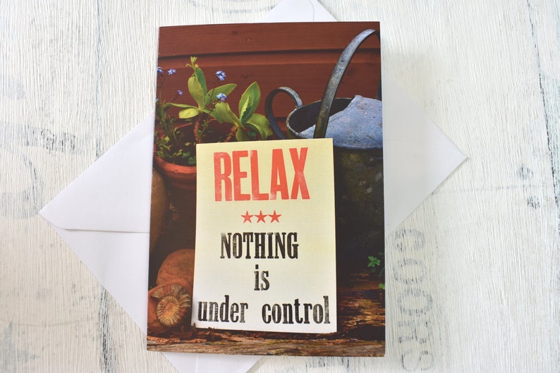 Relax Nothing is Under Control Greeting Card, Relax Card, Humorous Card ...