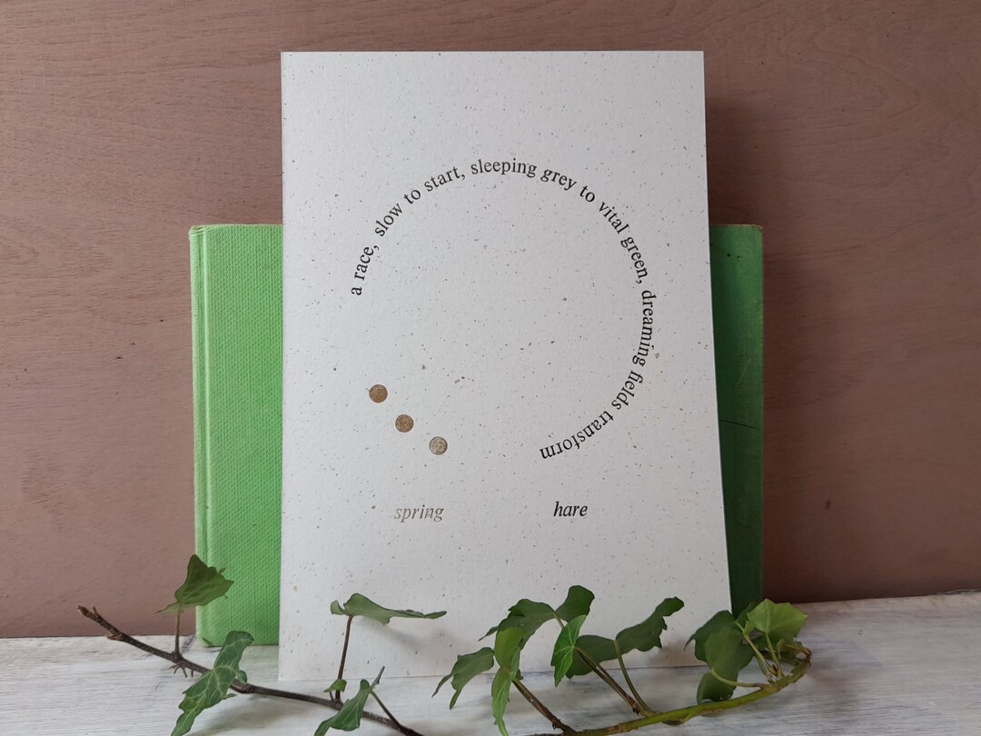 Hare Haiku, Letterpress Poem, Spring Poem, Hare Art Print, Poetry Print ...