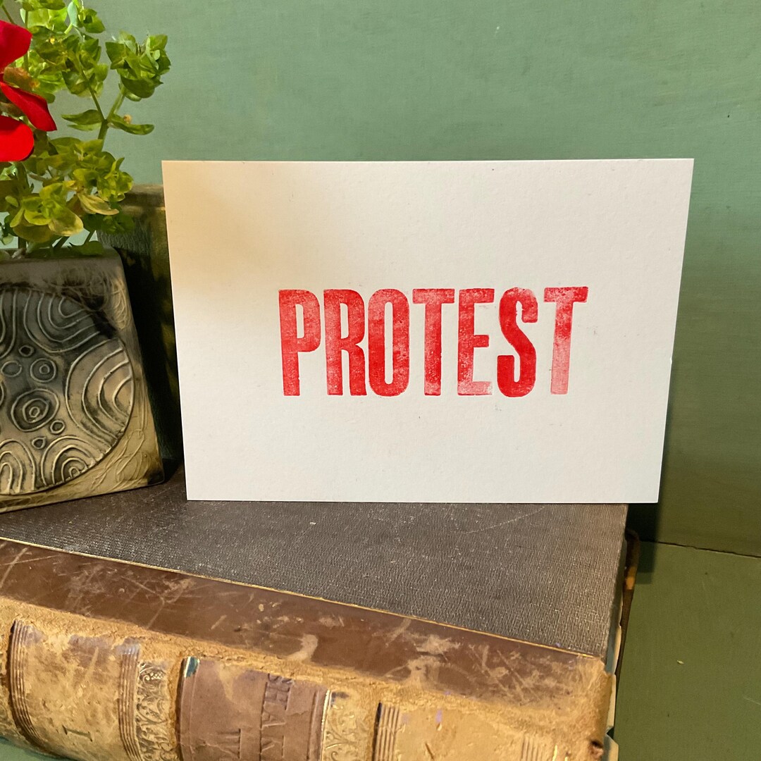 Letterpress Print Motivational Postcards ; Protest - Etsy