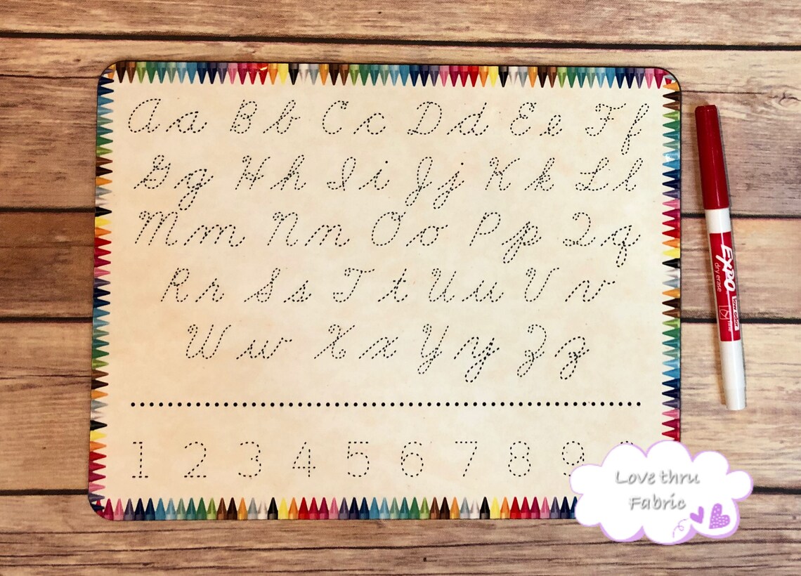 Handwriting Practice Dry Erase Board Homeschool Writing - Etsy