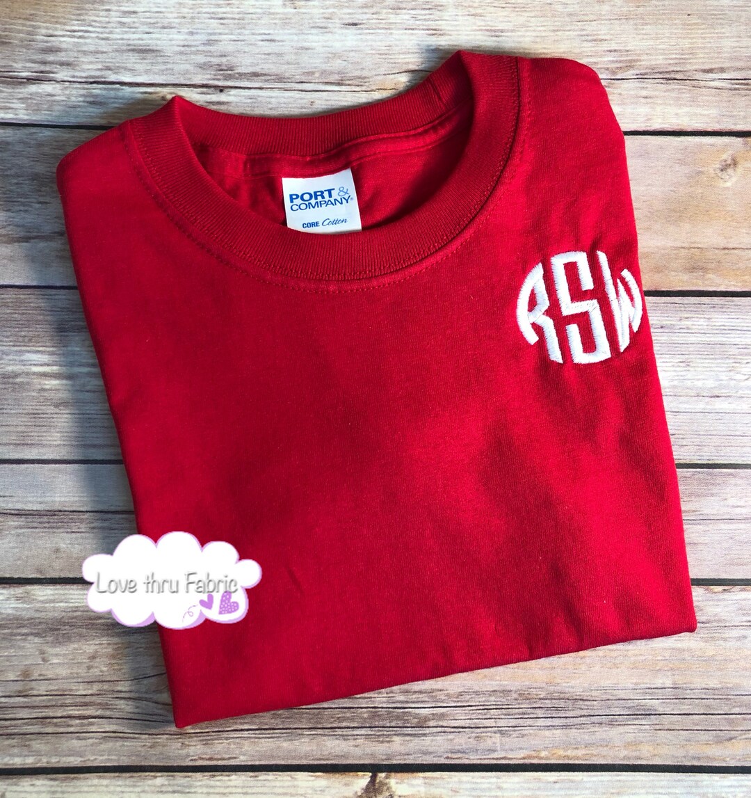 Youth Long Sleeve Monogrammed Shirts Round Monogram - Etsy