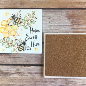 Sandstone Drink Coasters, Furniture Protectors, Bee Lover Gift, Housewarming, Bee Kind, Save the ...