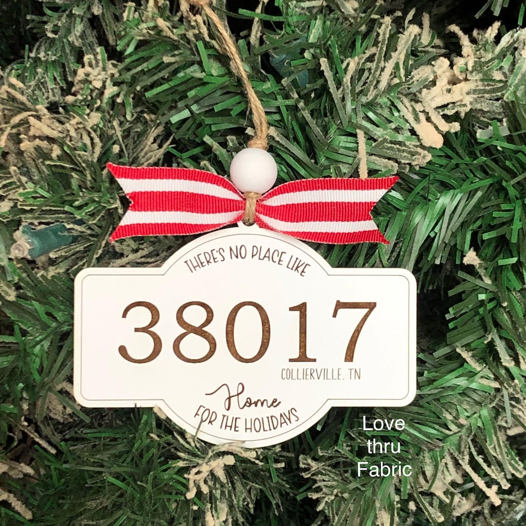 Zip Code Ornament, Home Sweet Home, Personalized Christmas, Farmhouse ...