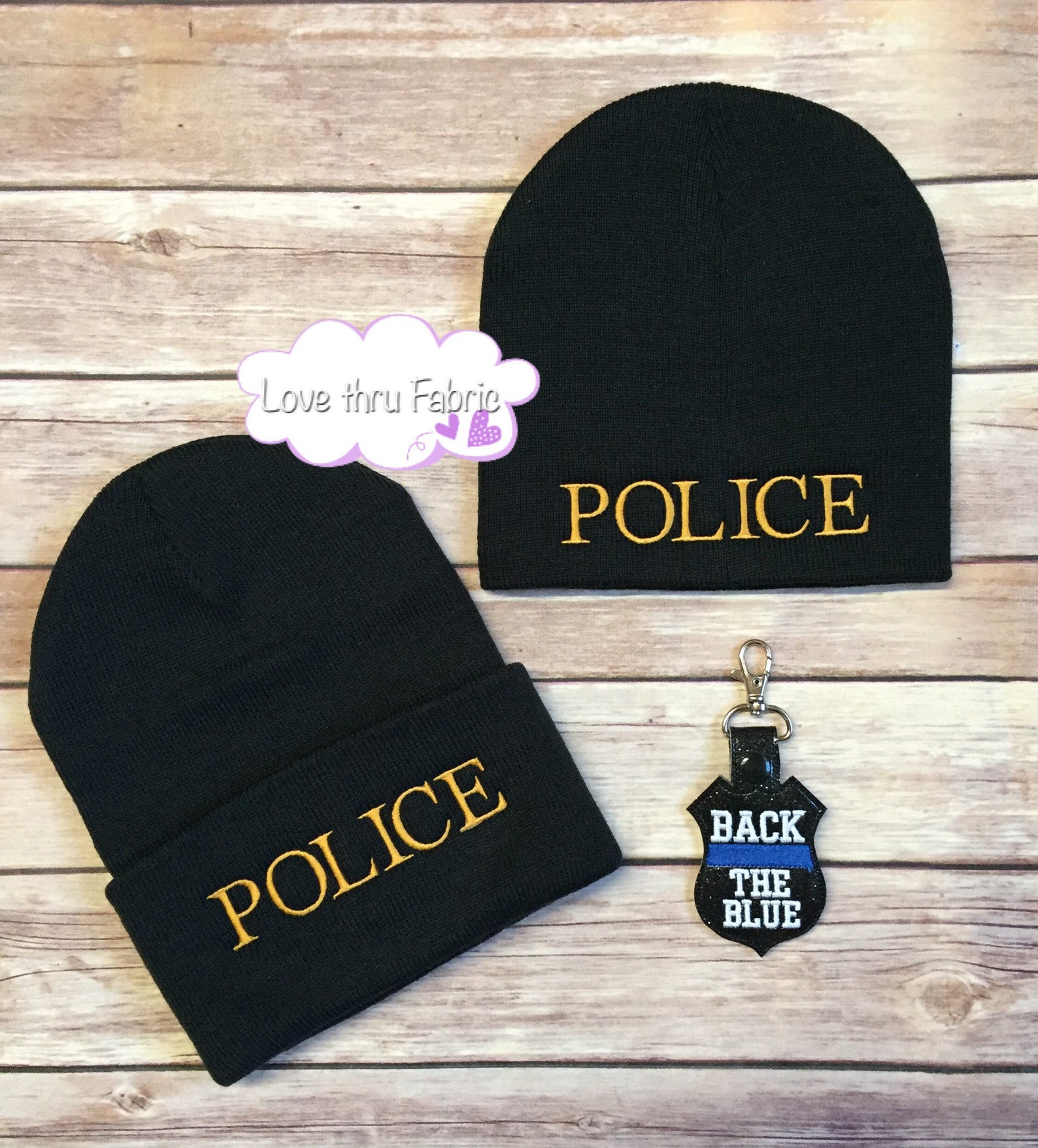 Police Skull Cap Police Beanie Embroidered Beanie | Etsy